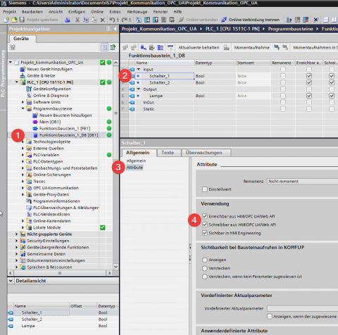 S7-1200 / S7-1500 per OPC UA an den KEPServerEX anbinden